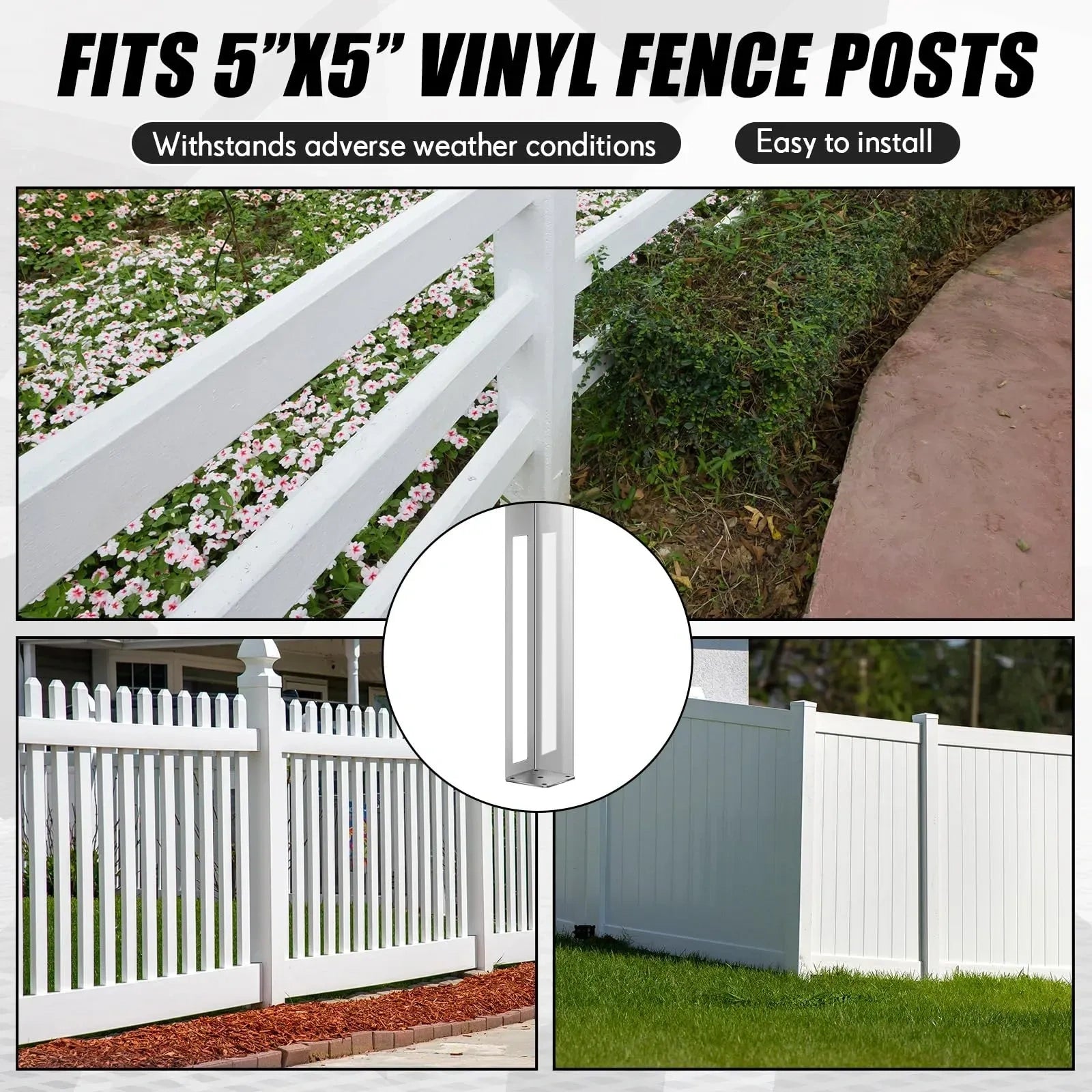 Vinyl Fence Concrete Post Fence (NEW) – Warehouse B